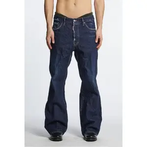 Dsquared2 Dark Wash Loose Distressed Jeans - Navy Blue
