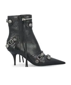 Balenciaga Pointed Toe Ankle Boots - Black