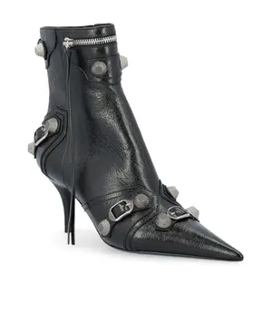 Balenciaga Pointed Toe Ankle Boots - Black