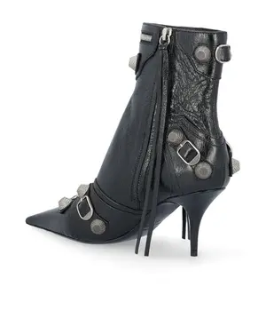 Balenciaga Pointed Toe Ankle Boots - Black