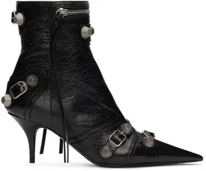 Balenciaga Pointed Toe Ankle Boots - Black