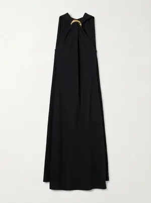 Gucci Halter Neck Evening Dress With Metal Bamboo Detail