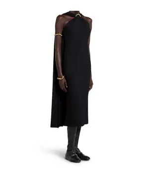 Gucci Halter Neck Evening Dress With Metal Bamboo Detail