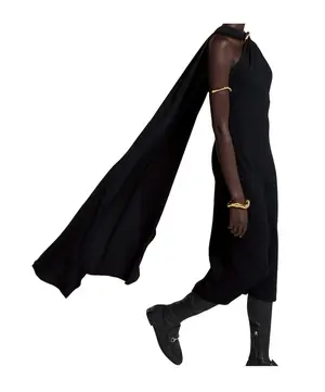 Gucci Halter Neck Evening Dress With Metal Bamboo Detail