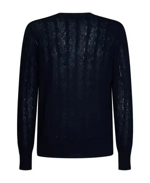 Etro V-neck Knitted Jumper With Logo Embroidery