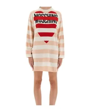 Moschino Printed Striped Mini Dress