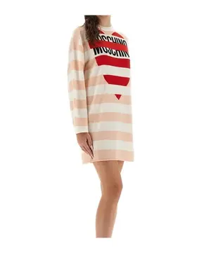 Moschino Printed Striped Mini Dress