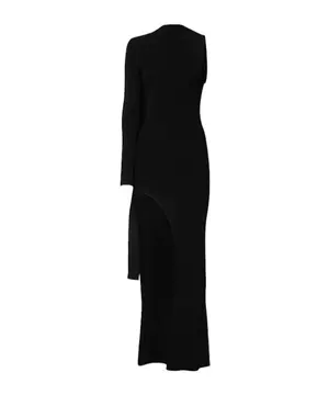 David Koma Asymmetrical Ribbed Knit Dress