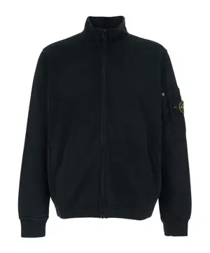 Stone Island Logo Patch Zip-up Sweatshirt