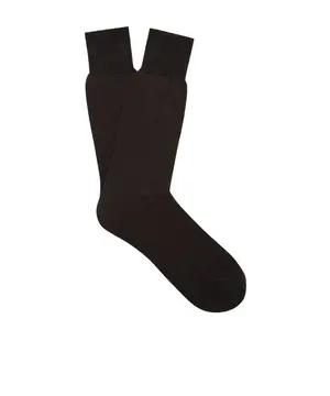 Zegna Cotton Crew Socks With Ribbed Cuffs - Grey