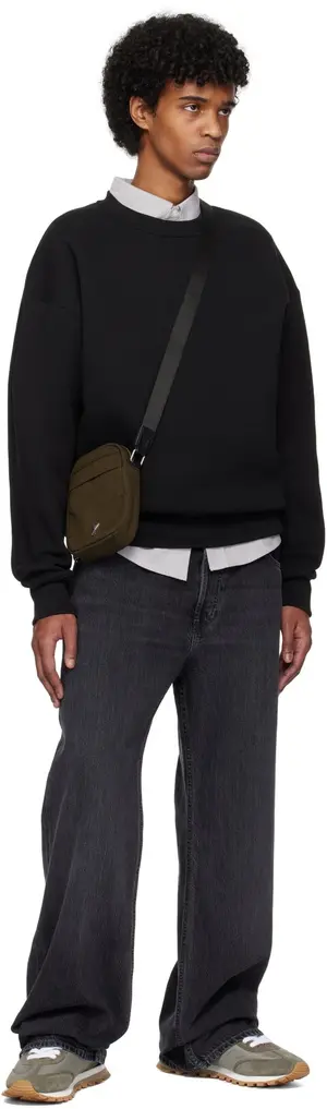 AMI Paris De Coeur Cotton Blend Sweatshirt - Black