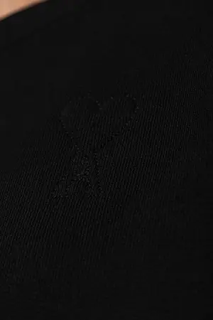 AMI Paris De Coeur Cotton Blend Sweatshirt - Black