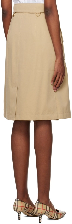 Burberry Midi Trench Skirt With Buckled Waistband - Nude
