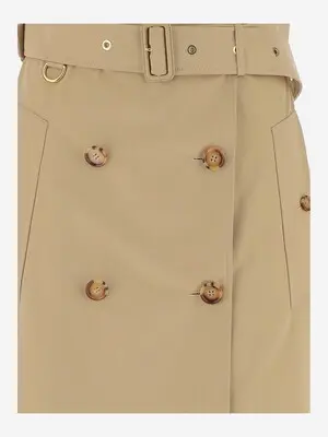 Burberry Midi Trench Skirt With Buckled Waistband