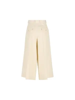 Celine Diagonal Wool Cropped Trousers