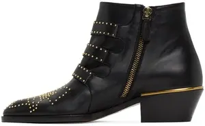 Chloé Susanna Embellished Buckled Ankle Boots - Black