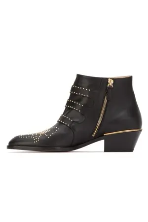 Chloé Susanna Embellished Buckled Ankle Boots - Black