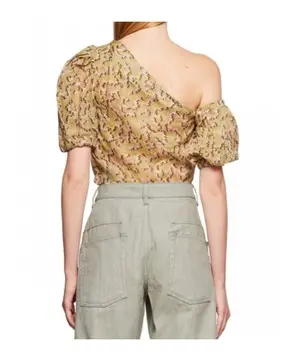 Isabel Marant Étoile Printed One-shoulder Blouse - Nude