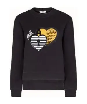 Fendi Heart Graphic Long Sleeve Sweatshirt