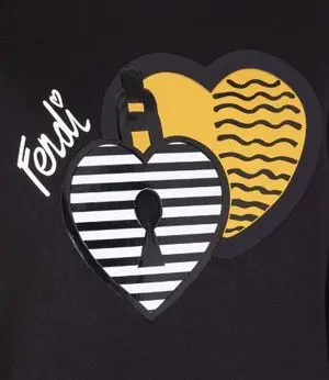 Fendi Heart Graphic Long Sleeve Sweatshirt