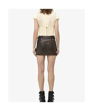 Alexander McQueen Belted Leather Mini Skirt