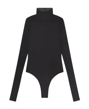 COURREGES Long Sleeve High Neck Bodysuit - Black