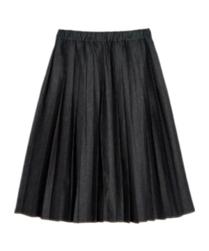 JIL SANDER Pleated Denim Midi Skirt
