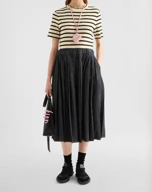 JIL SANDER Pleated Denim Midi Skirt