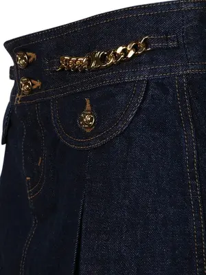 Celine Chain Detail Denim Mini Skirt
