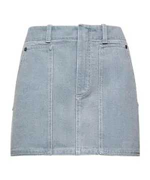 Fendi Ff Embossed Denim Mini Skirt