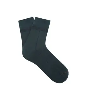 Zegna Cotton Blend Socks With Baguette Detailing - Blue