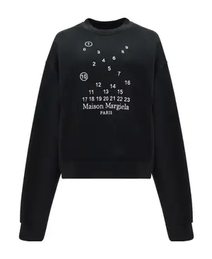 MAISON MARGIELA Printed Crewneck Sweatshirt - Black