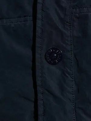 Stone Island Logo Patch Buttoned Jacket - Blue