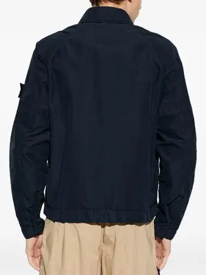 Stone Island Logo Patch Buttoned Jacket - Blue