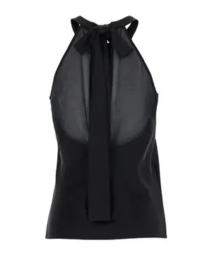 Pinko Satin Georgette Blouse With Back Neck Bow Detail - No