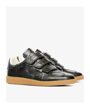 Isabel Marant Étoile Beth Croc Effect Sneakers - Black
