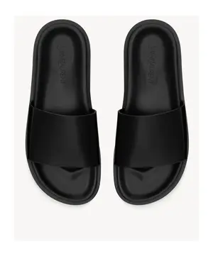 Saint Laurent Glazed Leather Slides