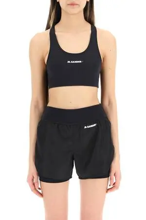 JIL SANDER Logo Sport Bra Top - Black