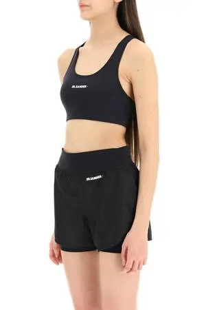 JIL SANDER Logo Sport Bra Top - Black