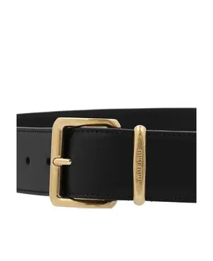 Miu Miu Logo Engraved Buckle Belt