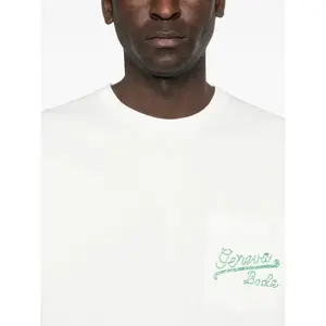 BODE Geneva Logo Beaded Crewneck T-shirt - Cream