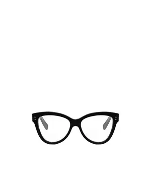 Celine Logo Flat Mirror Eyeglasses - Bright Black