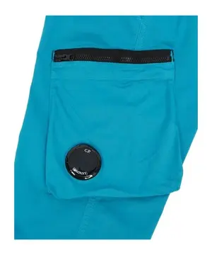 C.P. COMPANY Elastic Waist Cargo Pants With Zippered Pocket - Blue