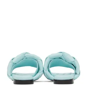 Bottega Veneta Woven Leather Slides - Blue