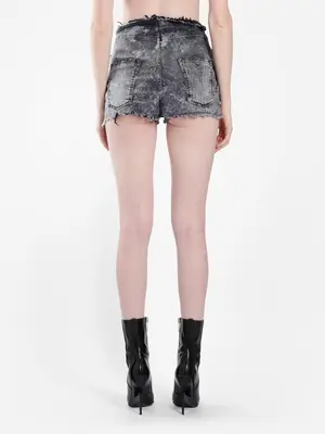 BEN TAVERNITI UNRAVEL PROJECT Denim Shorts With Lace-up Detail