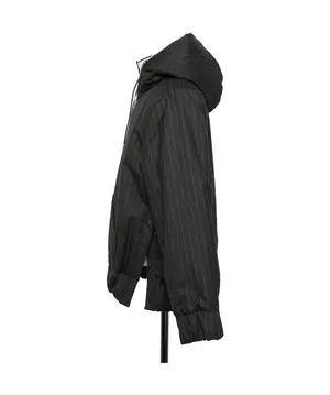 Sacai Zip-up Pinstriped Hooded Jacket