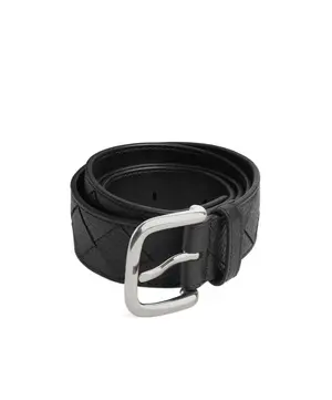 Bottega Veneta Intrecciato Taurillon Belt - Black