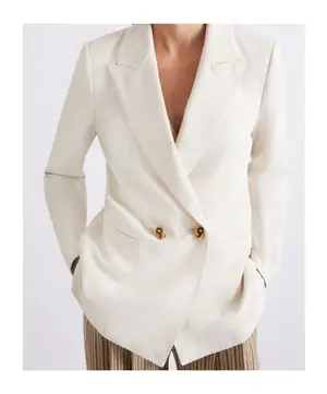 Marella Double-breasted Stretch Canvas Blazer