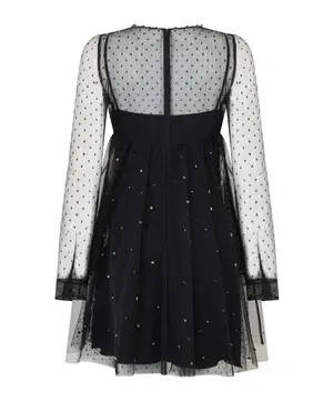Red Valentino Sheer Embellished Mini Dress