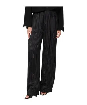 Balenciaga Elastic Waist Wide Leg Pants With Vertical Stripes